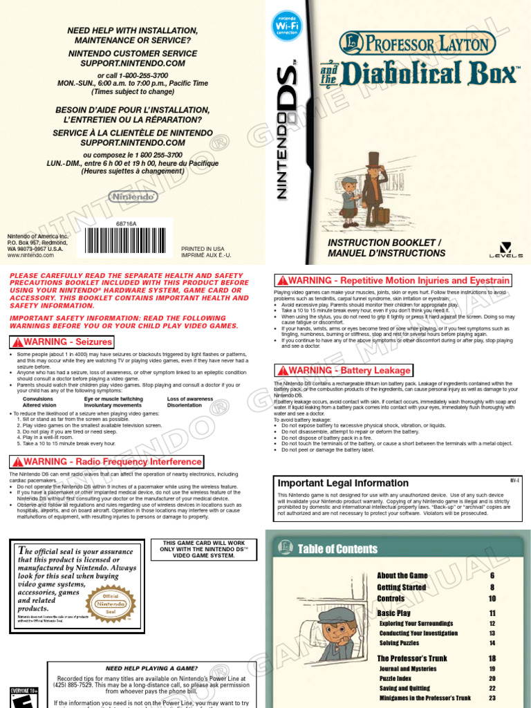 DS Professor Layton Diabolical Box | PDF | Wi Fi