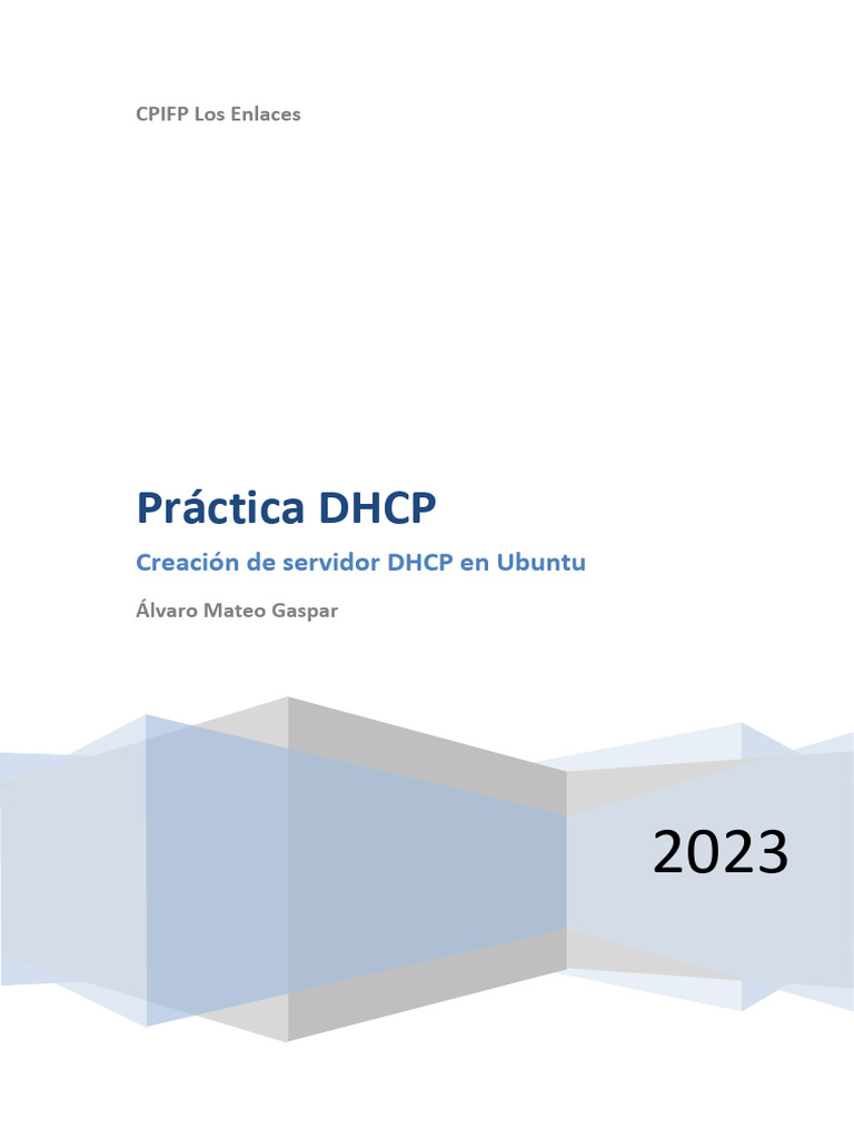 Practica DHCP | PDF | Dirección IP | Servidor (Computación)