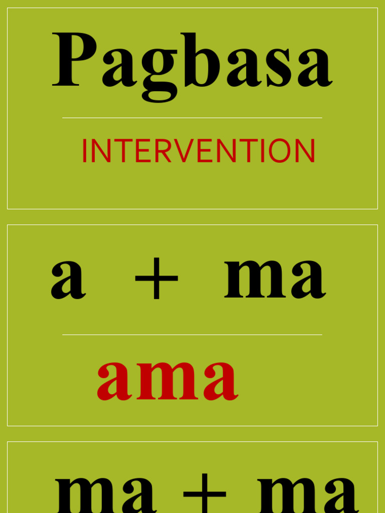 Intervention Pagbasa Pagsasama NG Pantig | PDF
