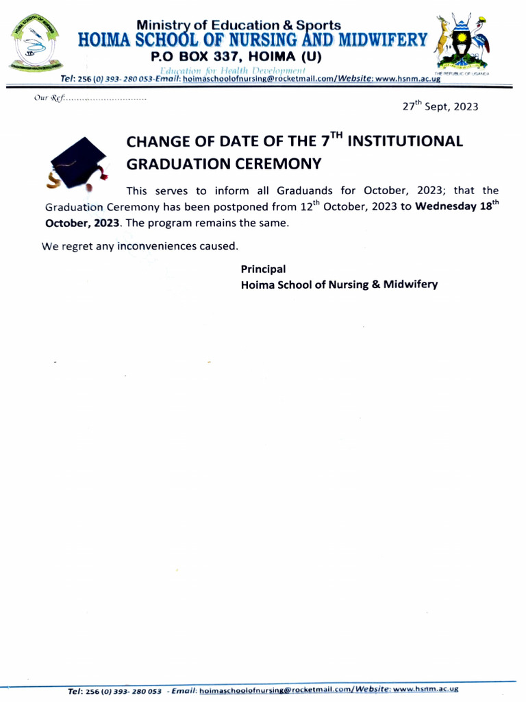 Graduation Date Change Notice | PDF