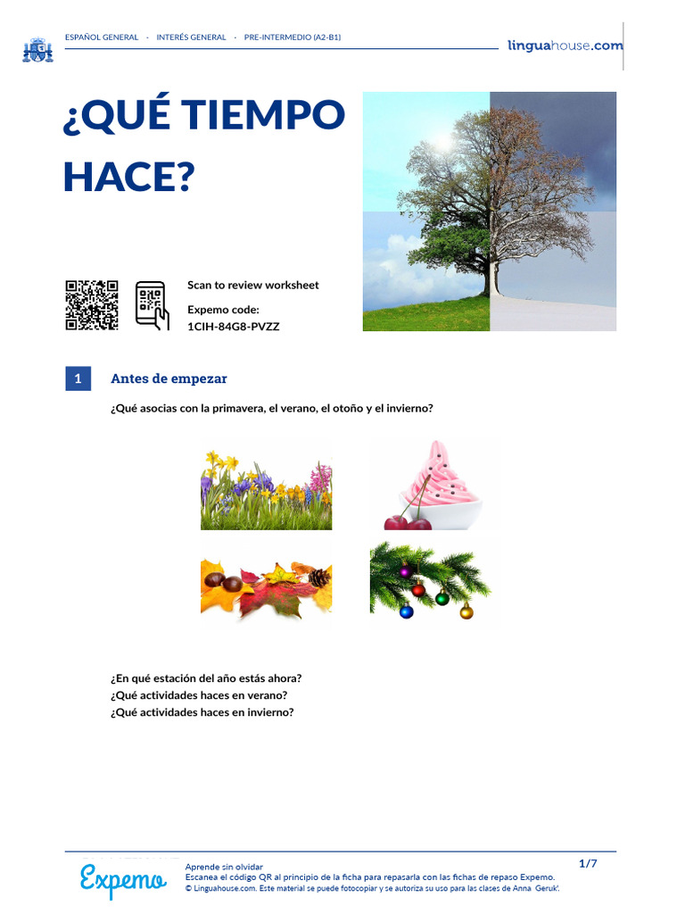 ¿Qué Tiempo Hace Castellano Spanish Student | Descargar gratis PDF ...