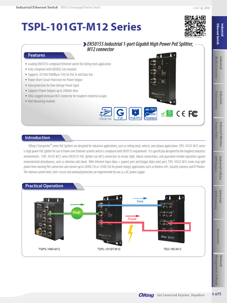 DataSheet TSPL 101GT M12 Series | PDF | Power Supply | Network Switch