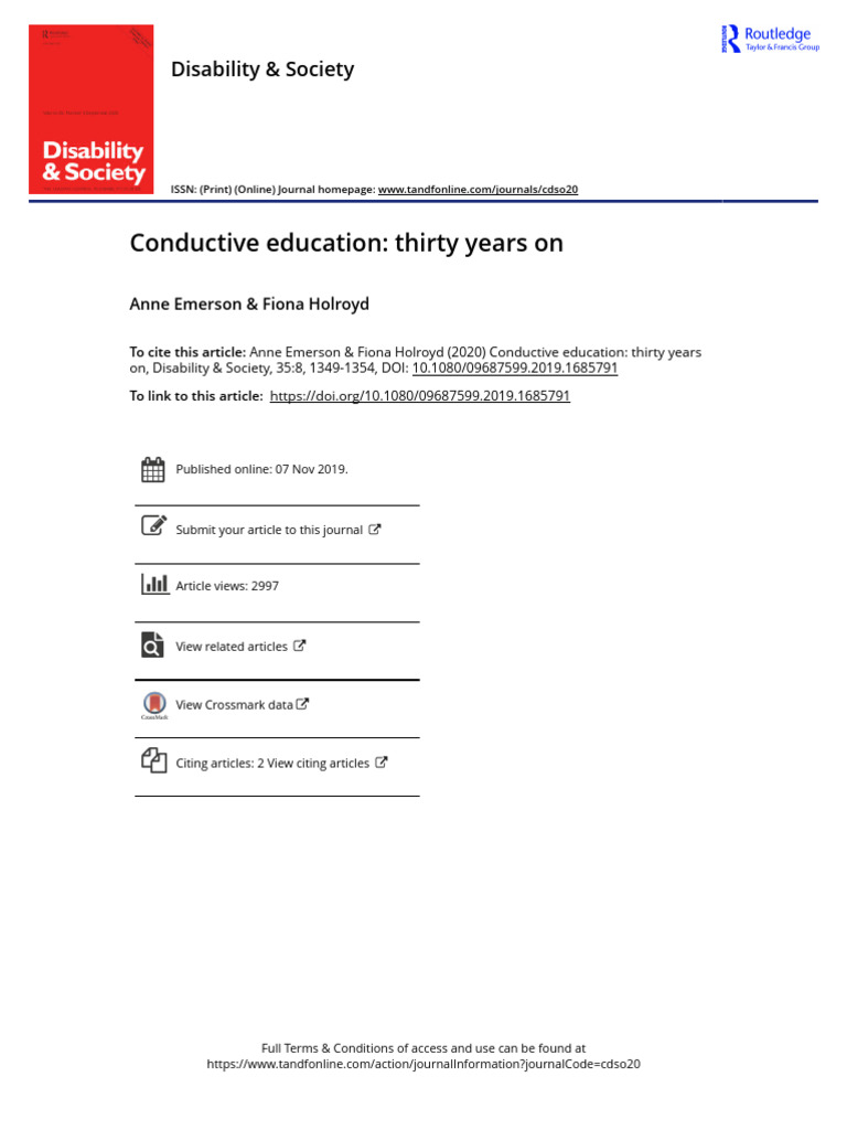Conductive Education: A 30-Year Review | PDF | Disability | Learning