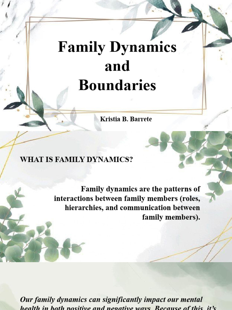 Understanding Family Dynamics and Boundaries | PDF | Family | Psychotherapy