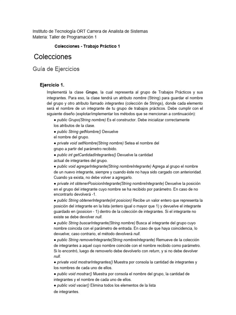 U01 03 01 Tprog1 Tp1 Colecciones Pdf Constructor Programación Orientada A Objetos