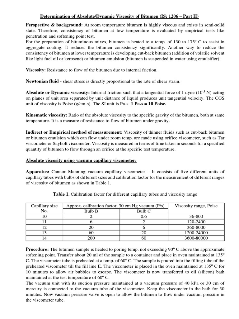 Determination of Absolute | PDF | Viscosity | Liquids