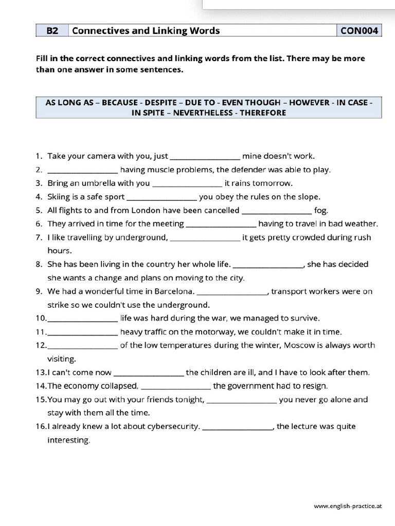 Connectives and LNK Words | PDF