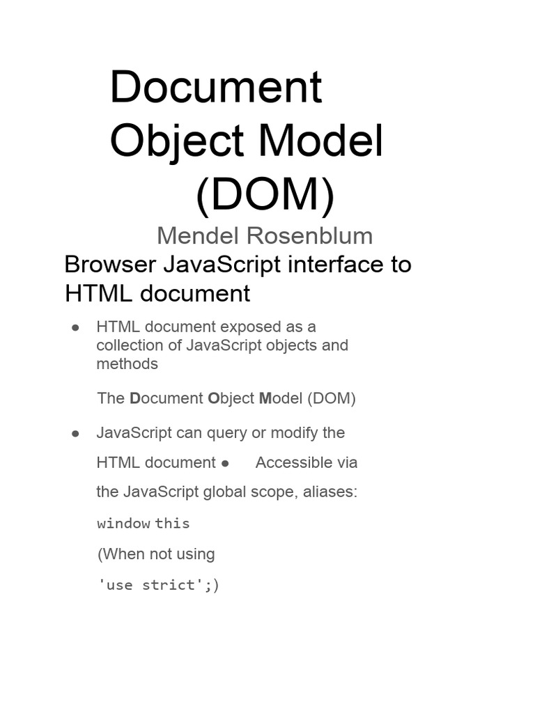 Document Object PDF | PDF | Document Object Model | Software Development