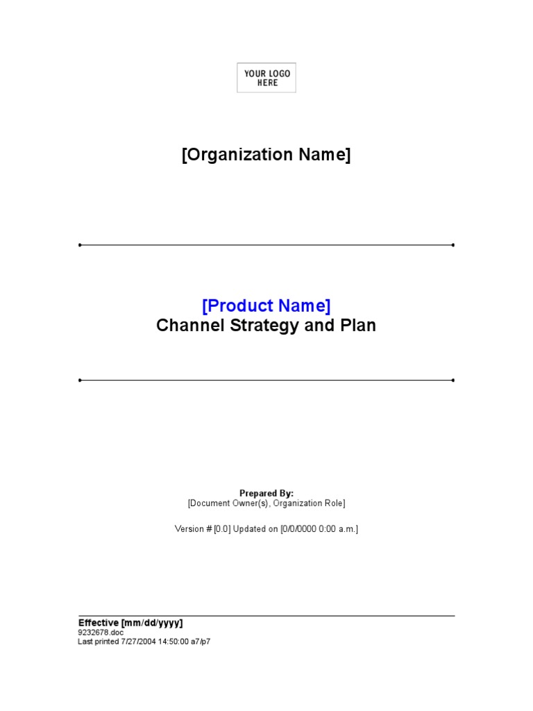 Channel Strategy and Plan | PDF | Direct Marketing | Sales