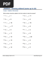 Grade 1 Add 2 2 Digit Numbers Missing Addend No Regrouping e | PDF