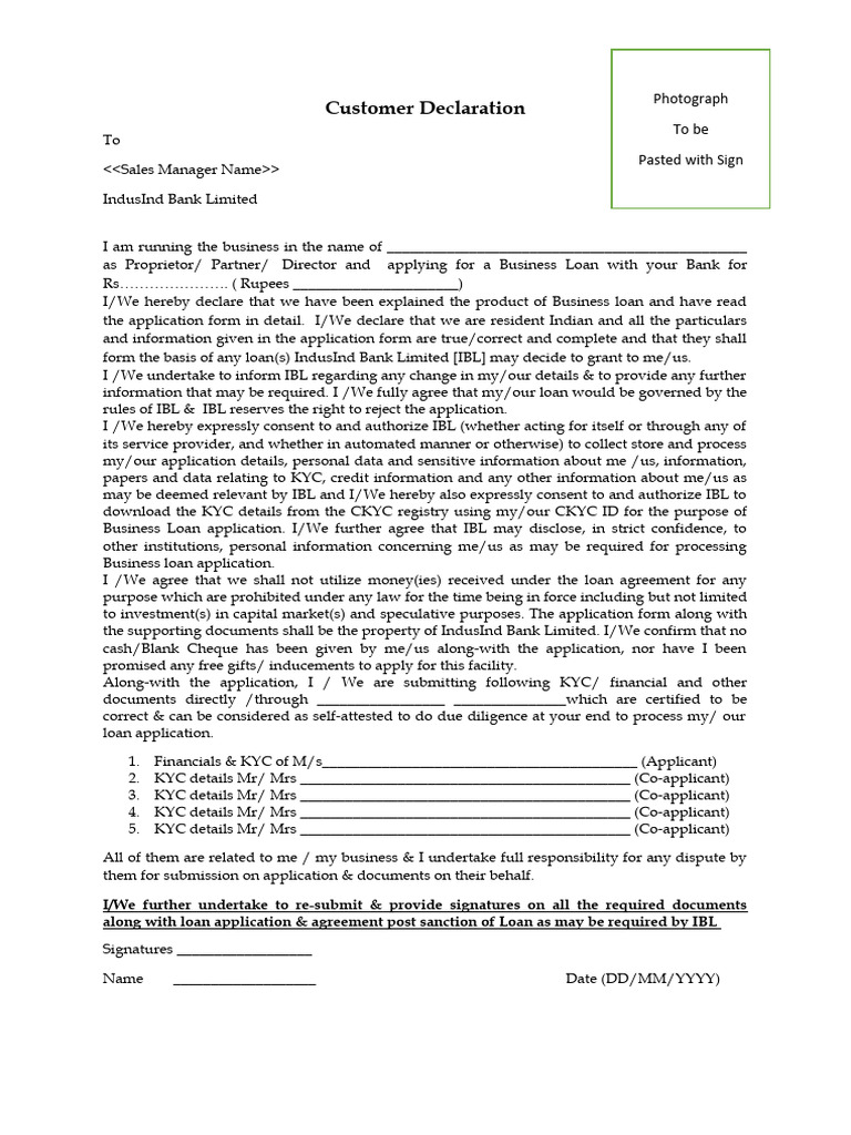 Customer Declaration BL-Final Rollout | PDF | Business