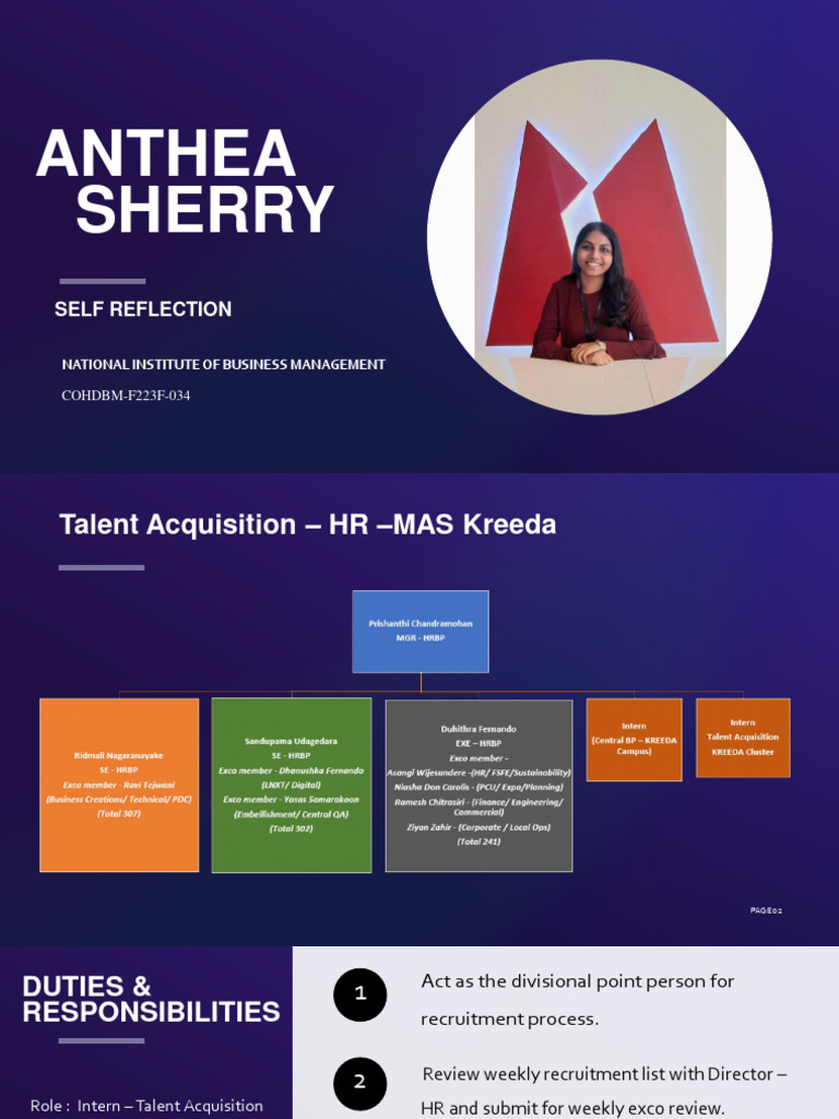 Self Reflection PDF - Anthea | PDF | Recruitment | Employee Relations
