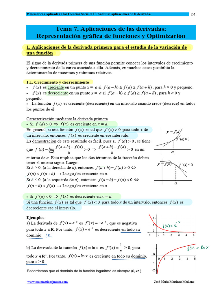 Aplicaciones de La Derivada Y Optimización (J19) | PDF | Derivado | Pendiente