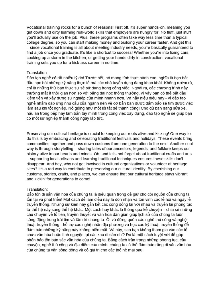 Vocational Training Rocks For A Bunch of Reasons | PDF