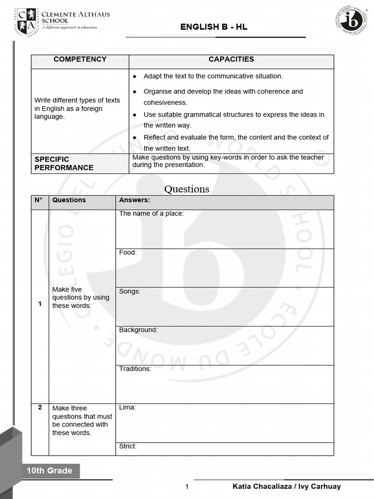 Class 1 - Asking Questions To The Teacher | PDF | Teachers | Critical ...