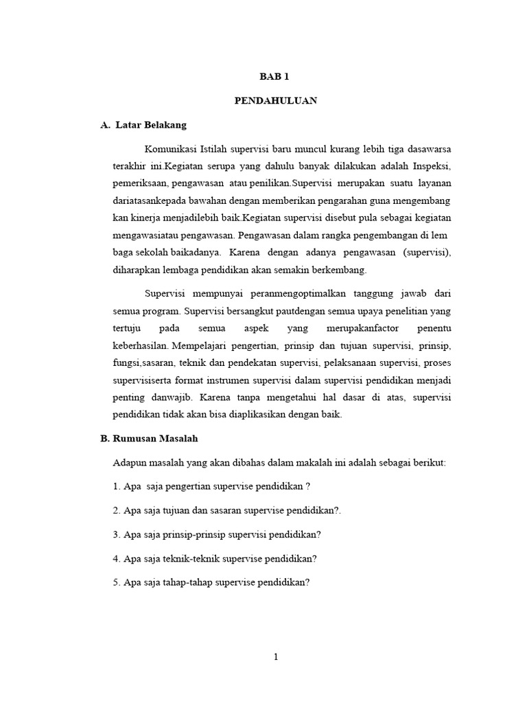 BAB 1 Supervisi | PDF