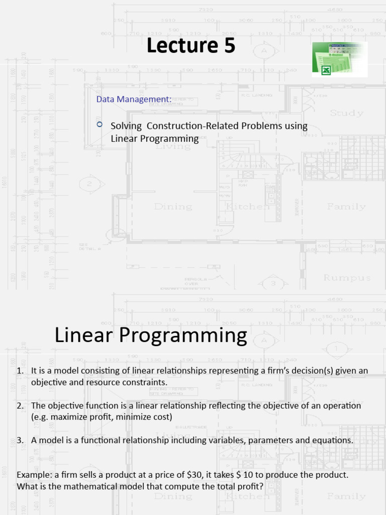Linear Programming for Construction Issues | PDF | Variable ...