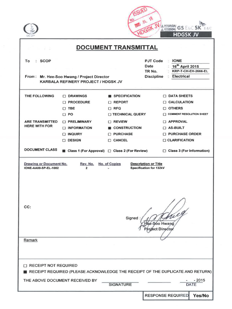 IONE-AA00-SP-EL-1002 Specification For 132 KV GIS Rev.2 | Download Free PDF | Specification ...