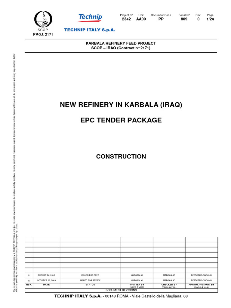 2342-Aa00-Pp-809 - 0 - Epc Tender Package Construction | PDF ...