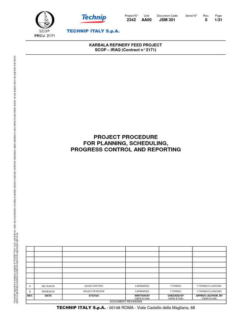 Project Control Procedure Overview | PDF | Project Management | Computing