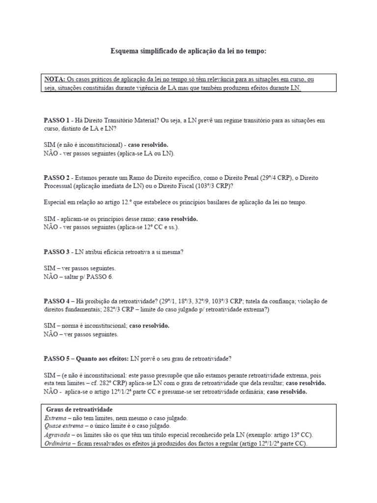 Esquema Simplificado de Aplicação Da Lei No Tempo | PDF | Testamento ... Esquema Simplificado de Aplicação Da Lei No Tempo | PDF | Testamento ...