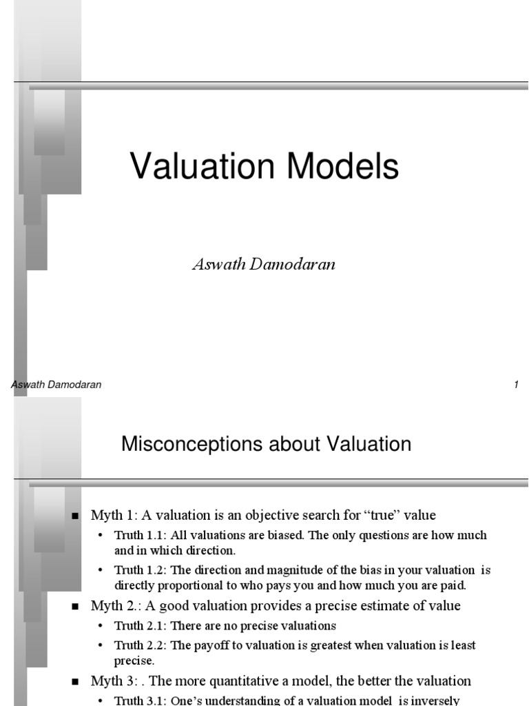 Valuation Models by Aswath Damodaran | PDF | Discounted Cash Flow ...