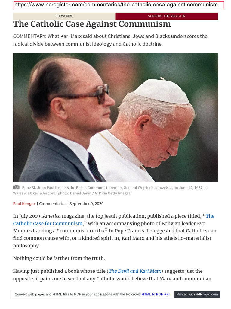 Web Catholic Case Against Communism | PDF | Communism | Karl Marx