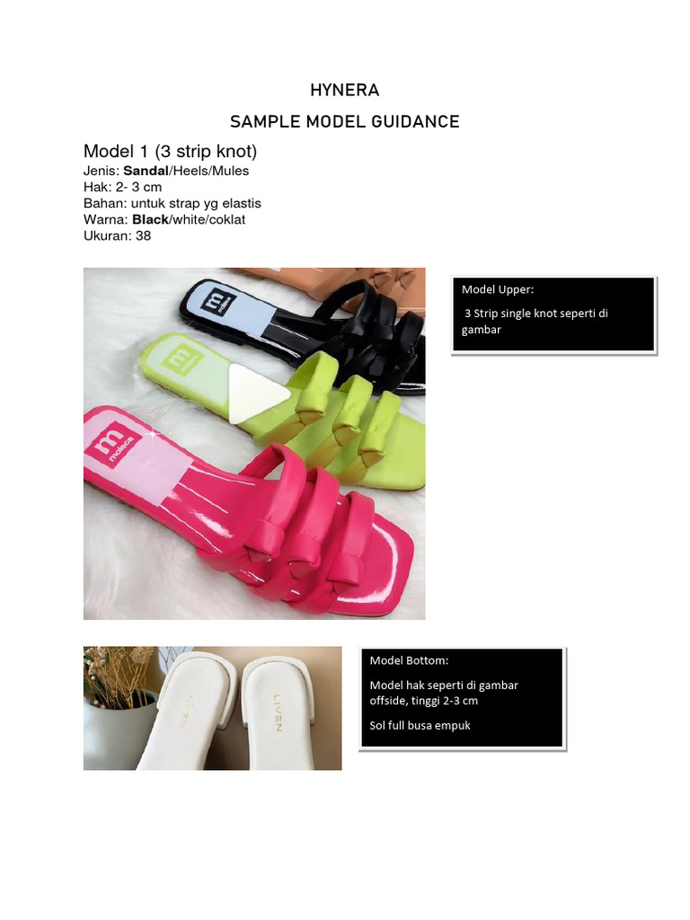 Model Sandal Hynera Ukuran 38 | PDF