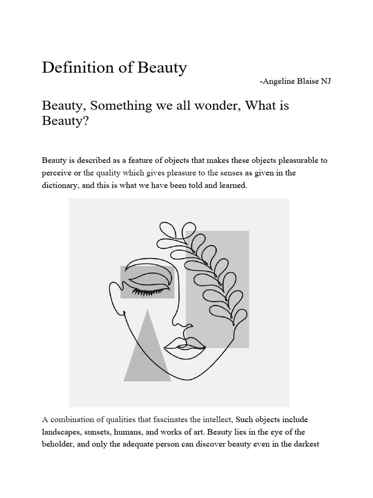 Definition of Beauty | PDF | Beauty