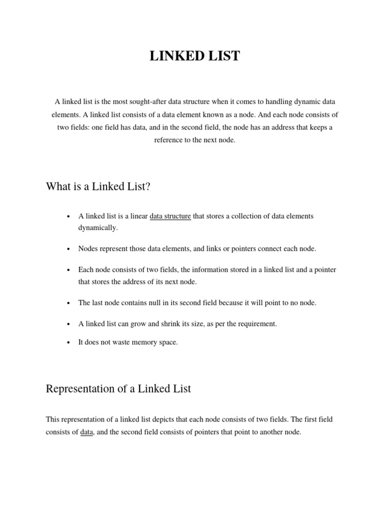 Linked Listnotes Pdf Pointer Computer Programming Algorithms And Data Structures