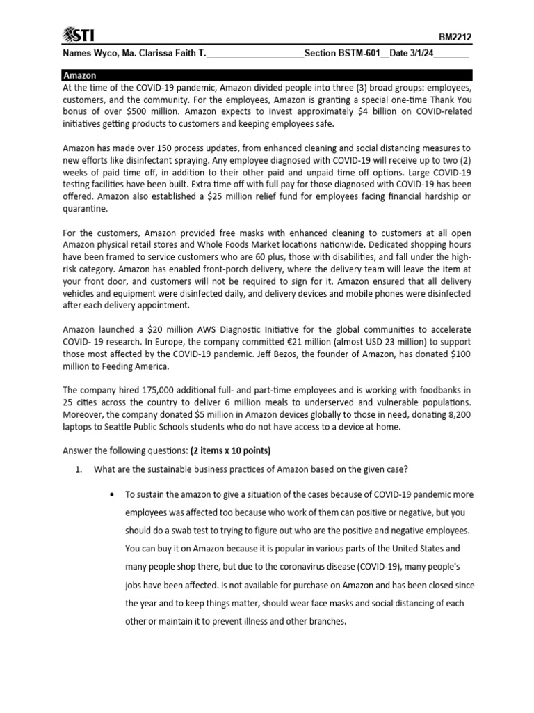 03 - Activity - 1 Submit by Wyco | PDF | Pandemic