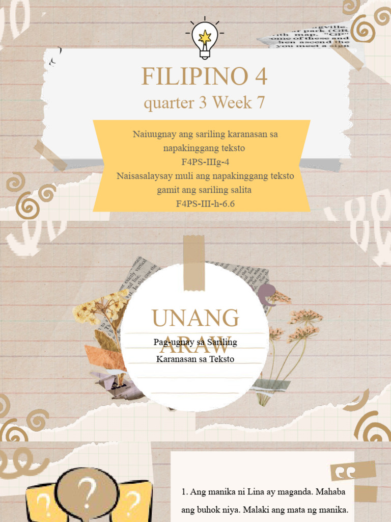 Filipino-4 Q3 W7 PPT | PDF