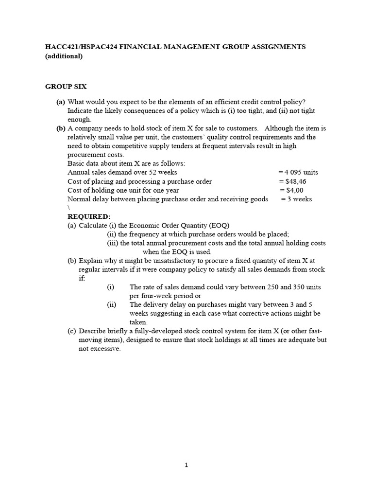 HACC421 FINANCIAL MANAGEMENT GROUP ASSIGNMENTS (Additional) | PDF | Stocks | Investing