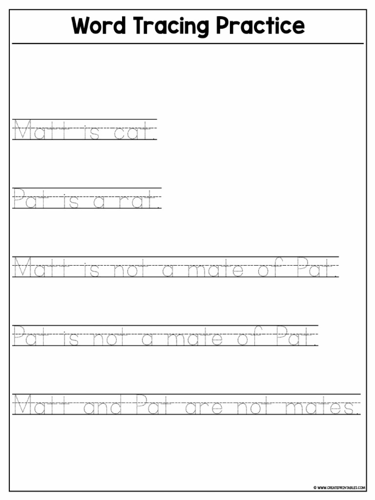 Word Tracing Practice D0E6 A339 8EB6 | PDF
