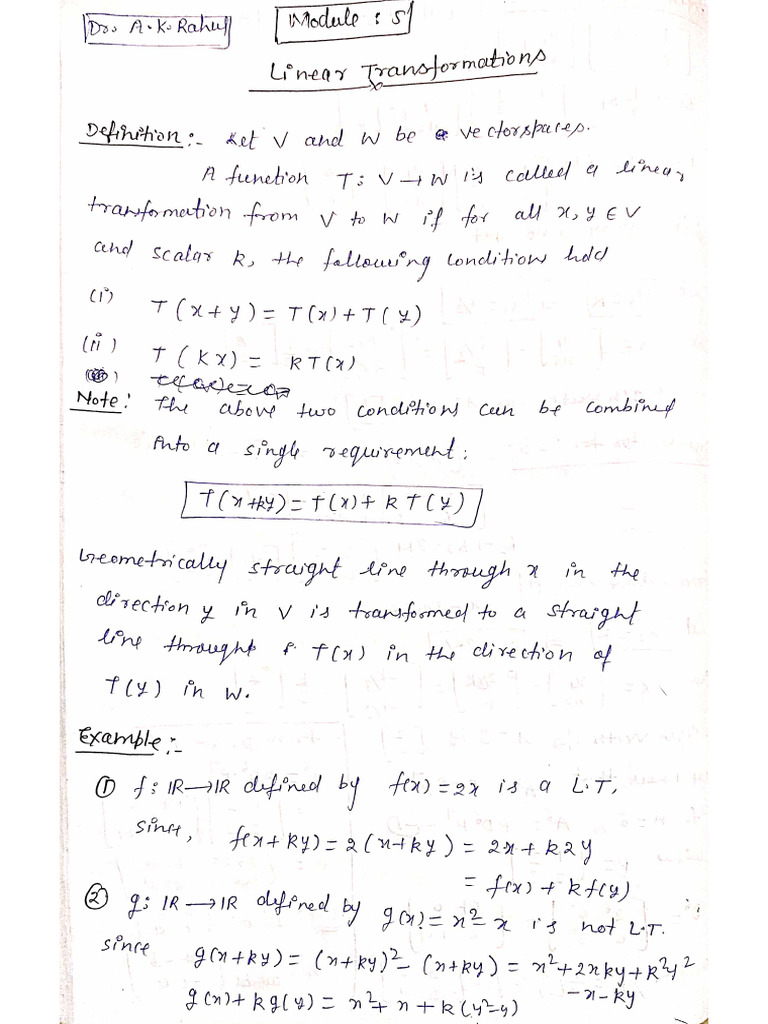 Module 5 Linear Transformation | PDF