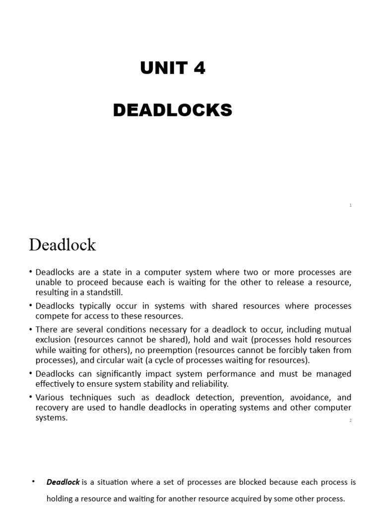 Deadlock (1) | PDF | Process (Computing) | Computing