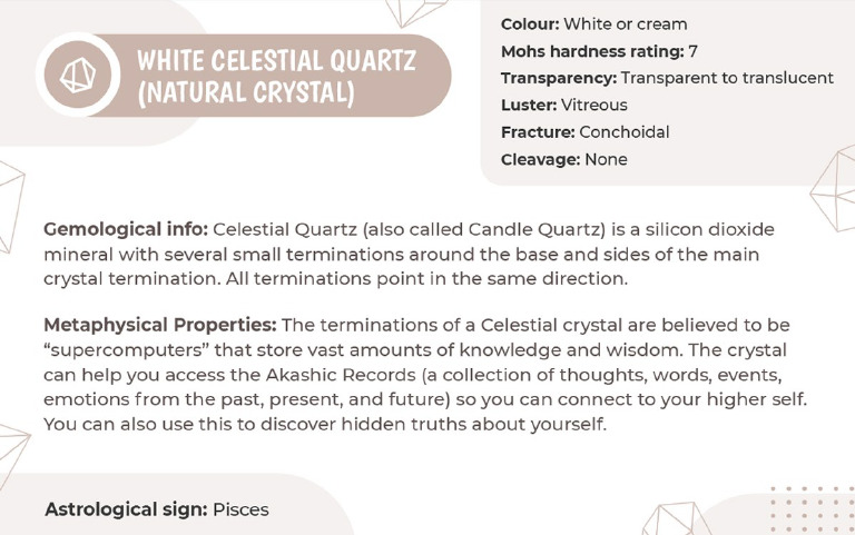 0001 White Celestial Quartz PDF | PDF