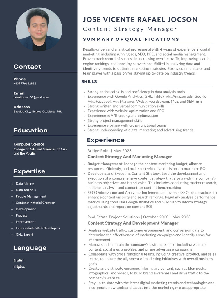 CV - John Jocson | PDF | Analytics | Digital Marketing