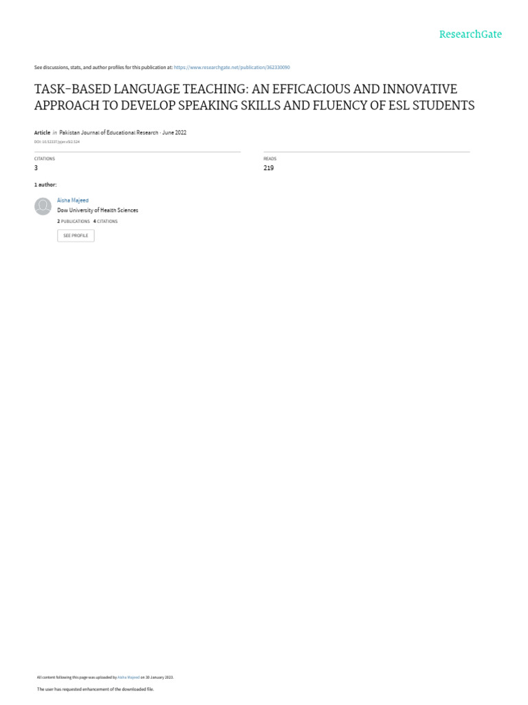 Def Types Of Task Bassed Pdf Language Education Second Language