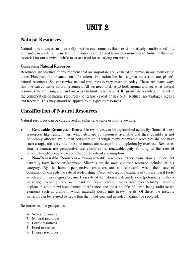 B.tech I Yr Environment and Ecology Unit 2 Detail Notes | PDF | World ...