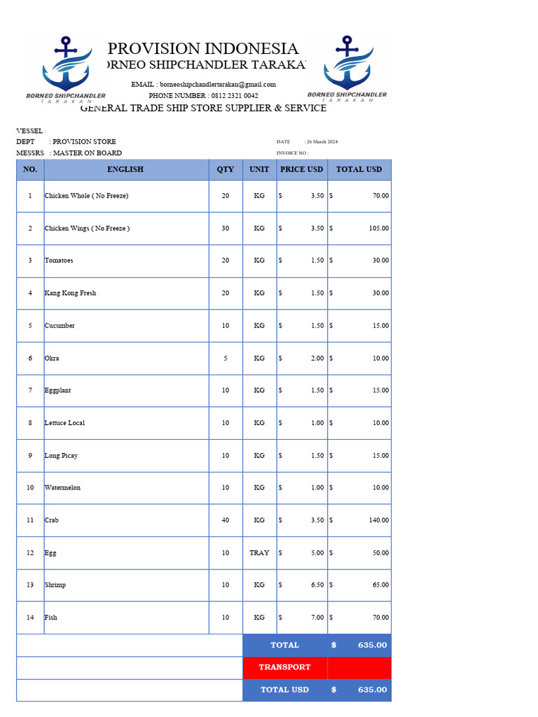 Invoice 26 March | PDF | Cuisine | Foods