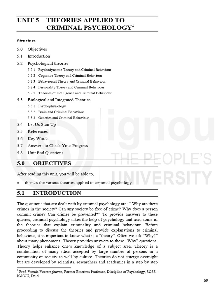 Theories of Criminal Behavior | PDF | Id | Psychopathy