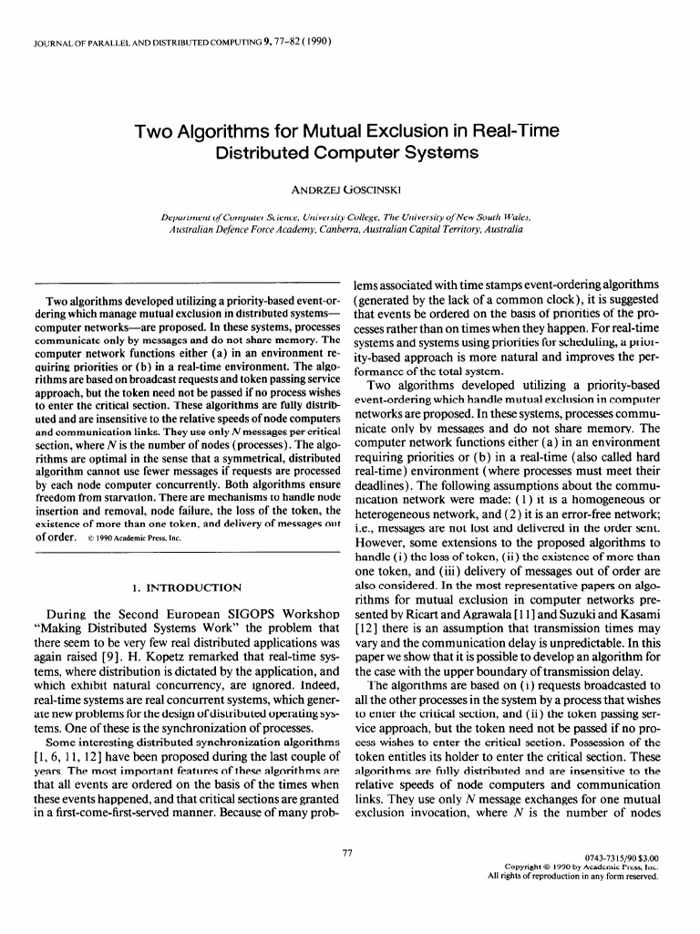 Goscinski1990 | Download Free PDF | Distributed Computing | Queue (Abstract Data Type)