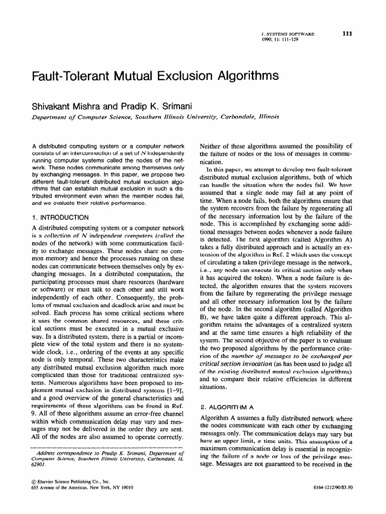 Mishra1990 | PDF | Distributed Computing | Concurrent Computing
