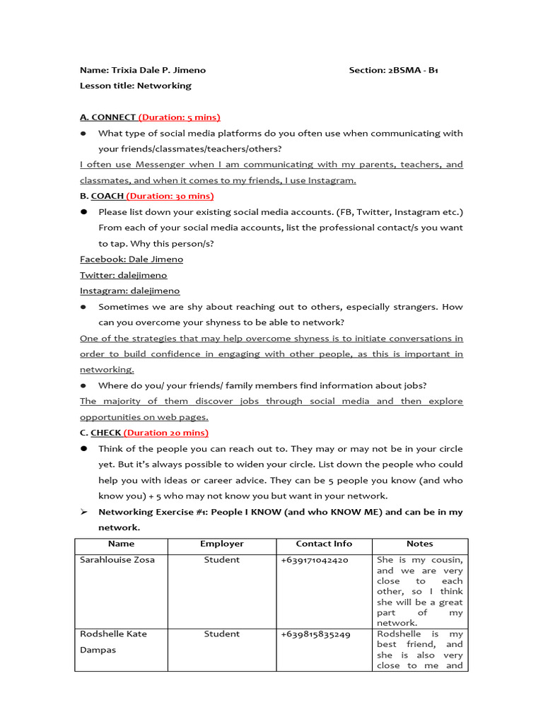 Networking - Jimeno - 2BSMA - B1 | PDF | Popular Culture & Media Studies | Social Media