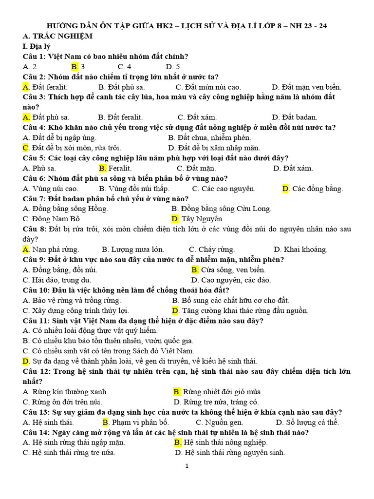 HƯỚNG DẪN ÔN TẬP LSDL 8 GIỮA KÌ II | PDF