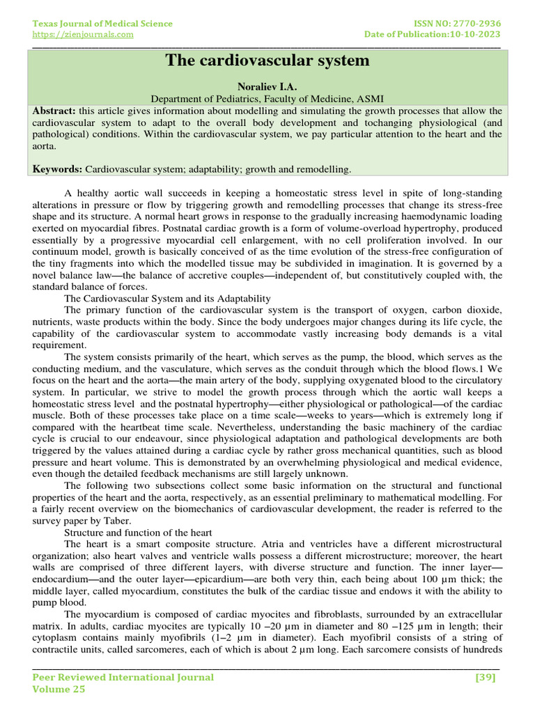 The Cardiovascular System | PDF | Artery | Cardiac Muscle