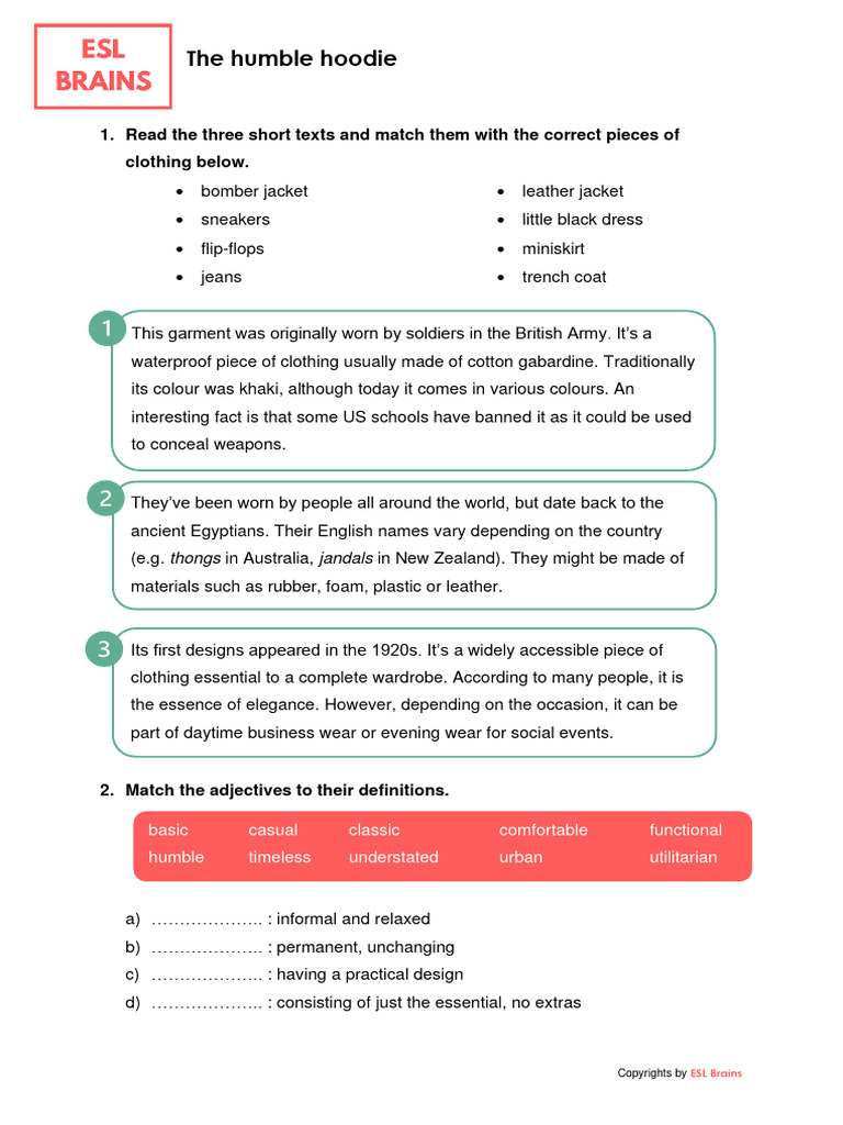 ESLBrains The Humble Hoodie SV 8263 | Download Free PDF | Clothing ...