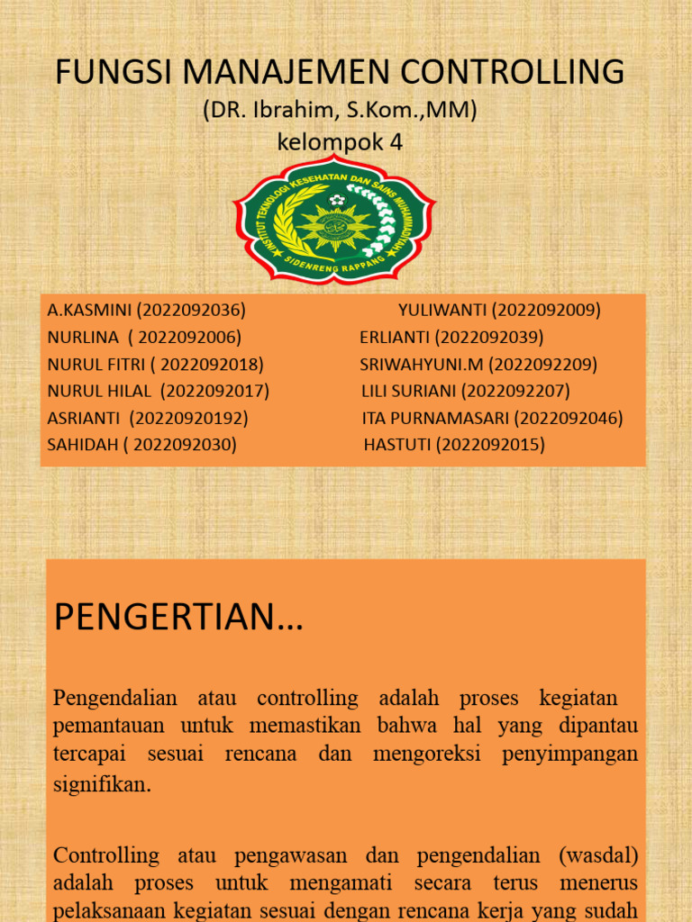 ppt FUNGSI MANAJEMEN CONTROLLING | PDF