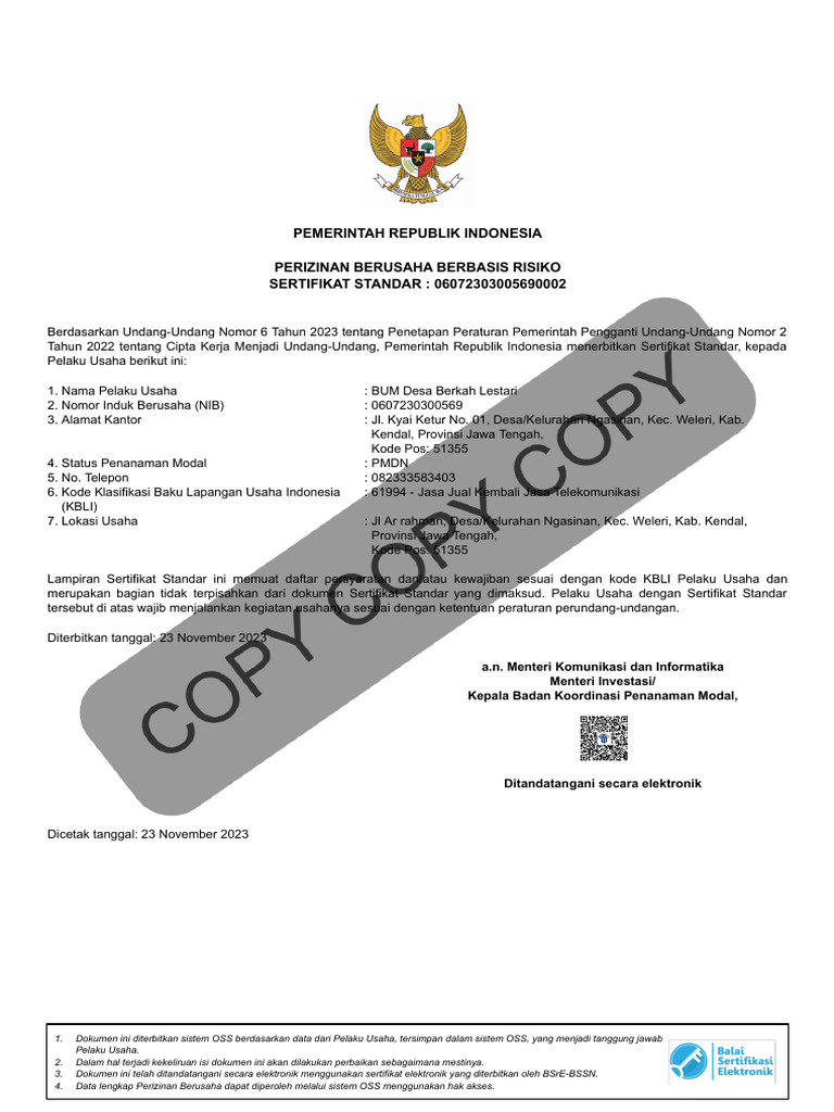 Sertifikat Standar Internet | PDF